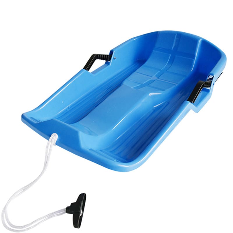 Heavy Duty Snow Sledge Toboggan with Rope & Side Brakes - Blue ...