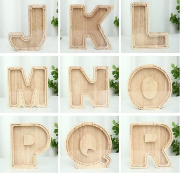 Wooden Letter Money Box - R - EcoBargains